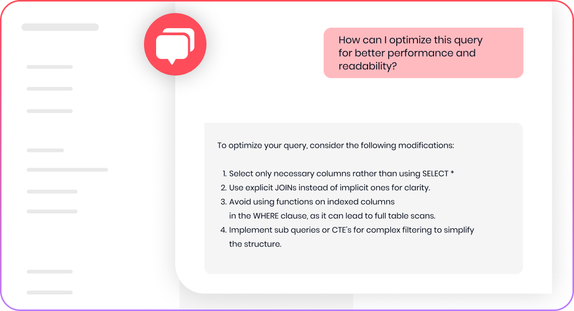 SQL assistant - Catalog